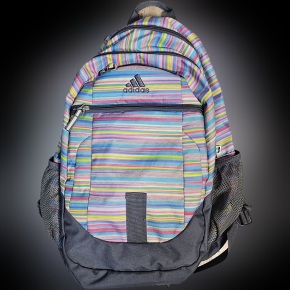 adidas | Bags | Nwot Adidas Striped Backpack With Tons Of Compartments ...
